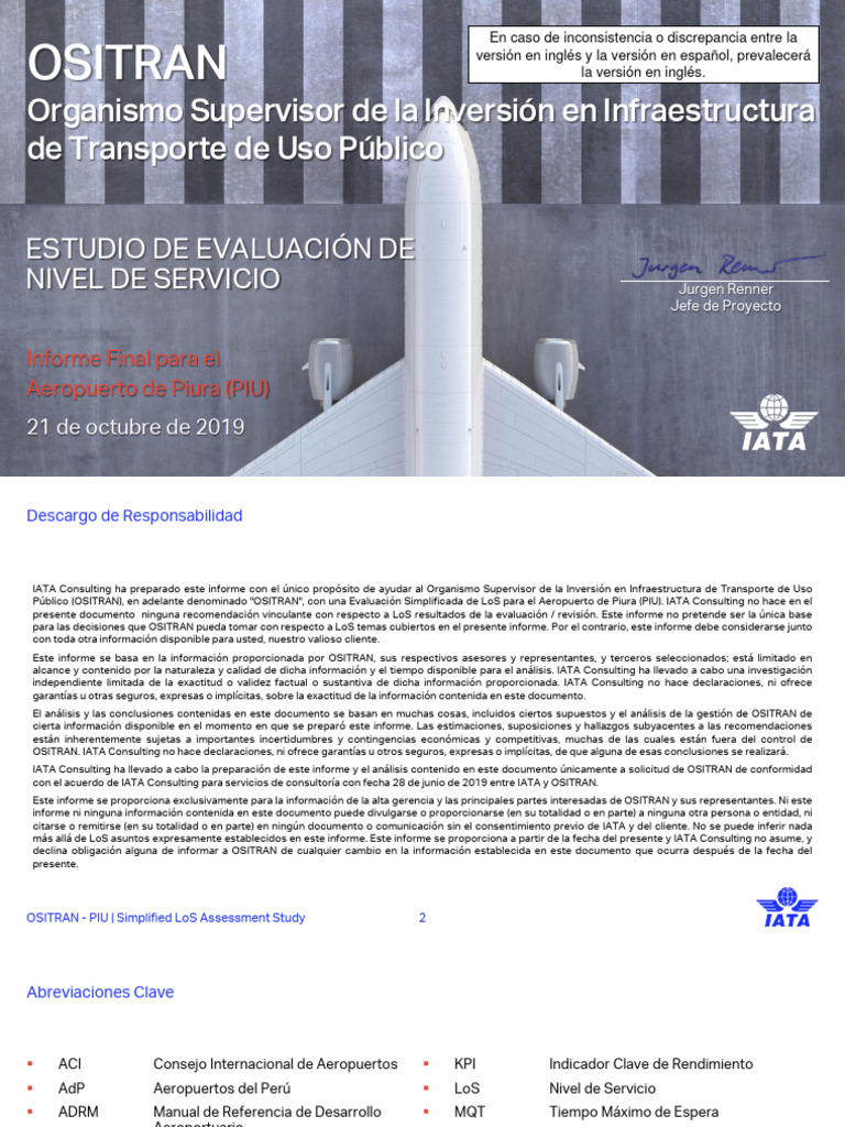 Evaluacion Nivel Servicio - Iata Adp Piu 2019 | PDF | Aviación | Transporte