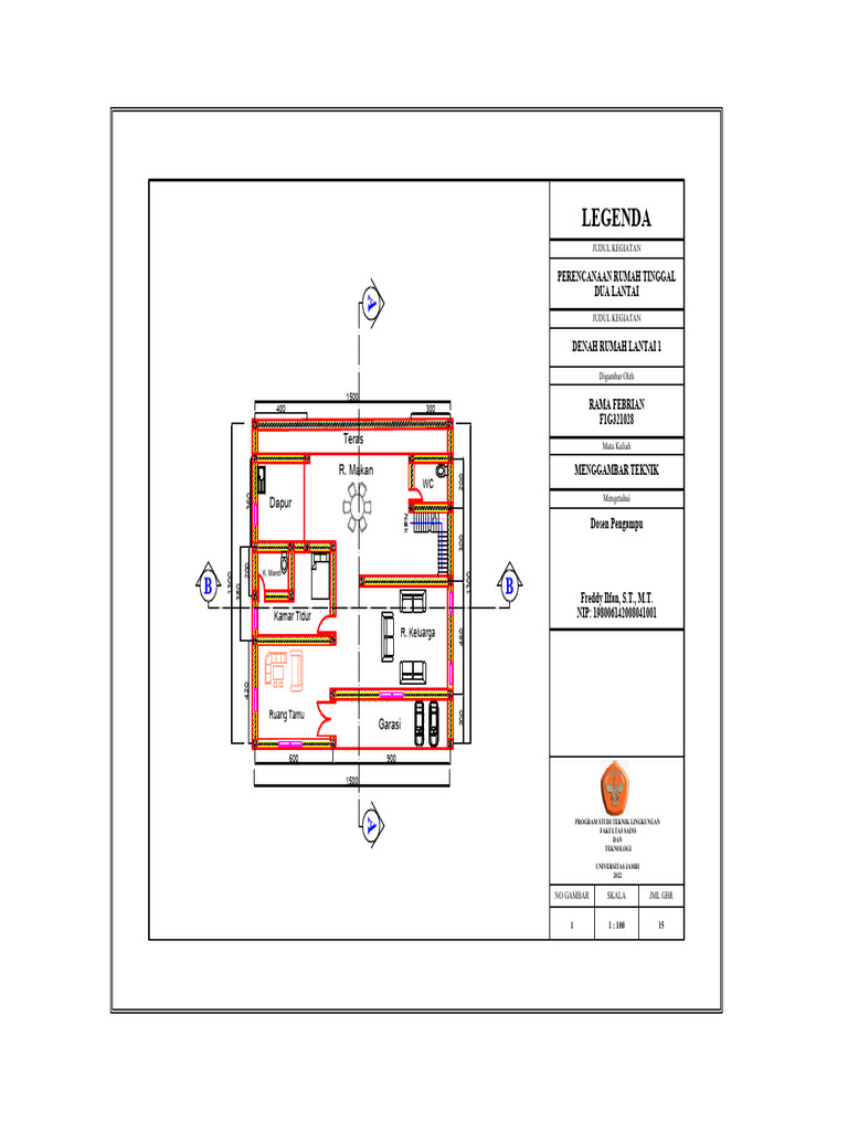 Denah Rumah Tinggal Dua Lantai | PDF