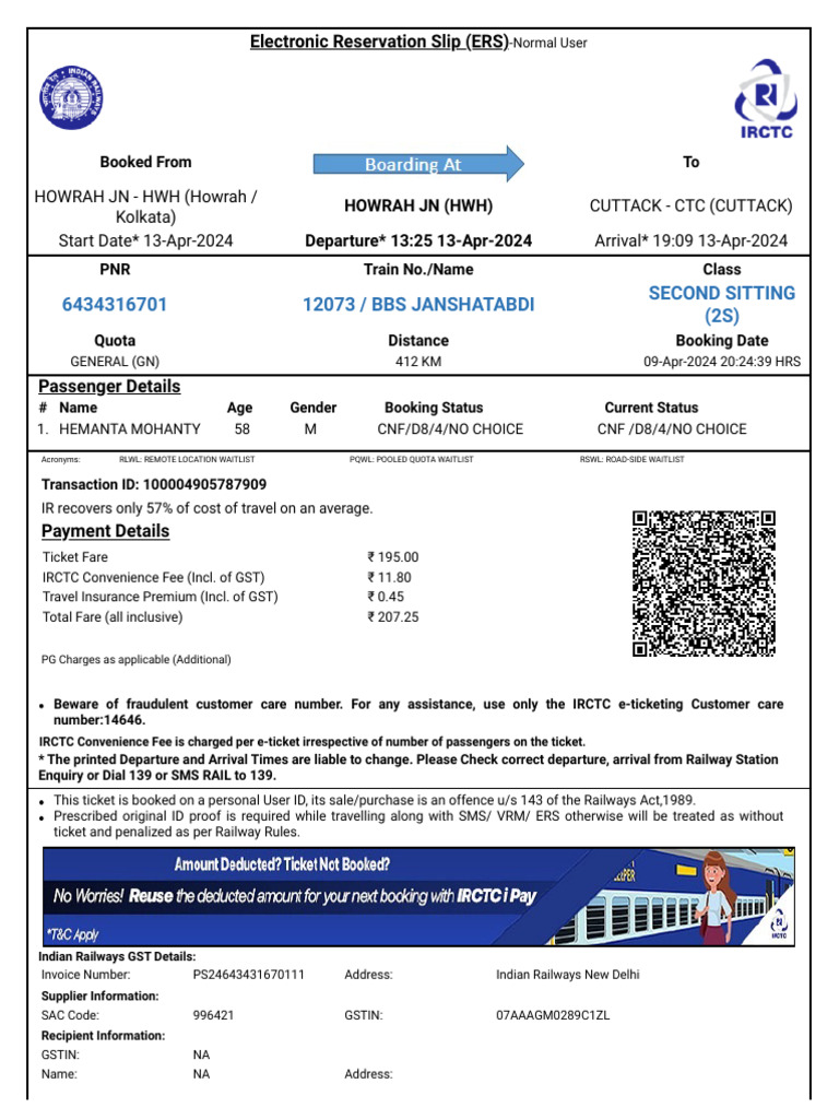 Bbs Janshatabdi Second Sitting (2S) | PDF | Identity Document