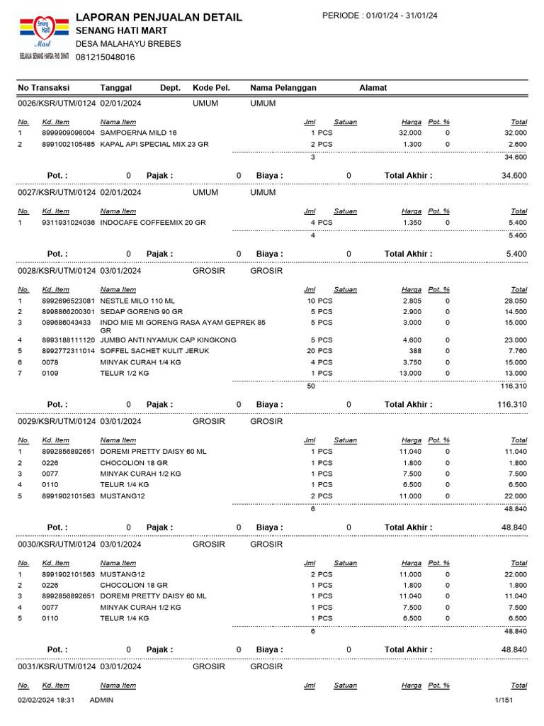 Xreport 01 - 31 Jan 2024 | PDF