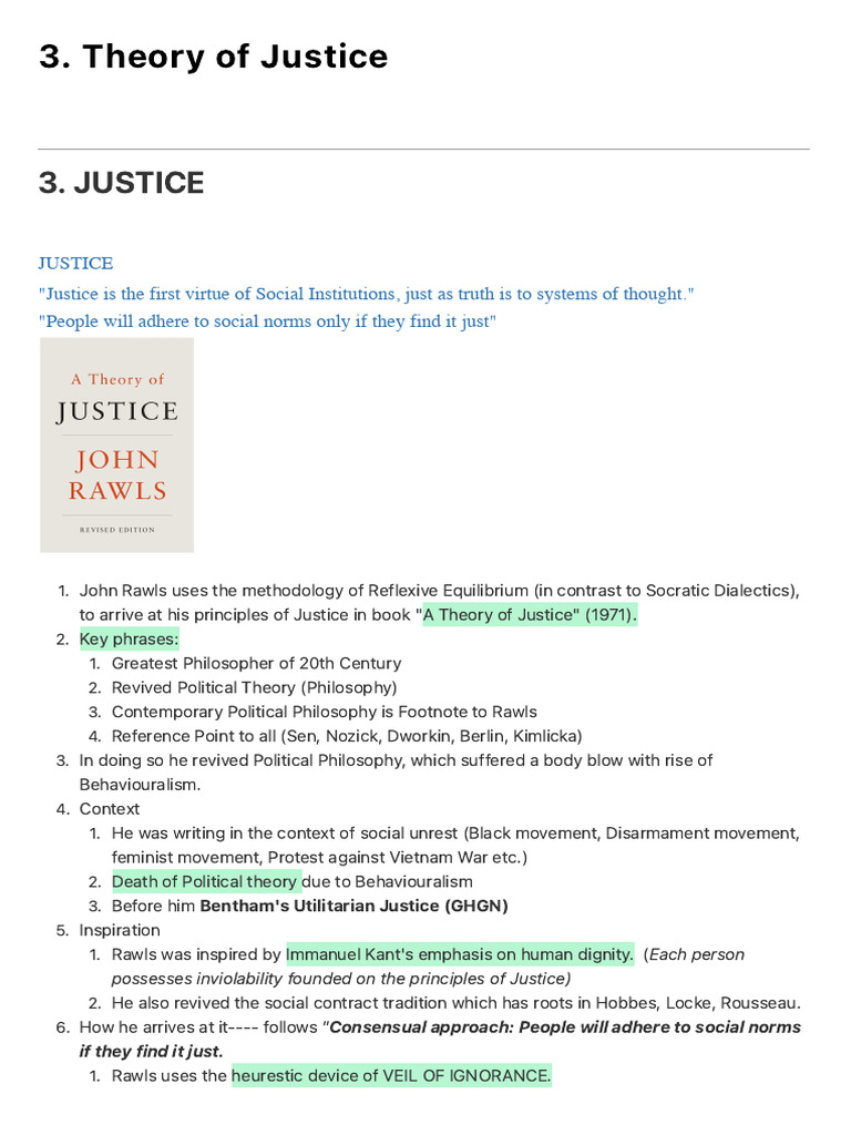 Rawls' Principles of Justice Explained | PDF | John Rawls | Justice