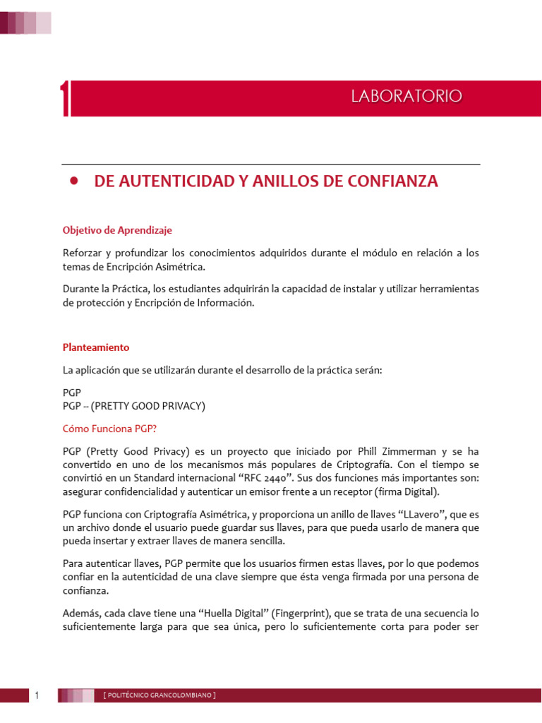Guía PGP: Encriptación y Firmas Digitales | PDF | Clave (criptografía) | La seguridad informática