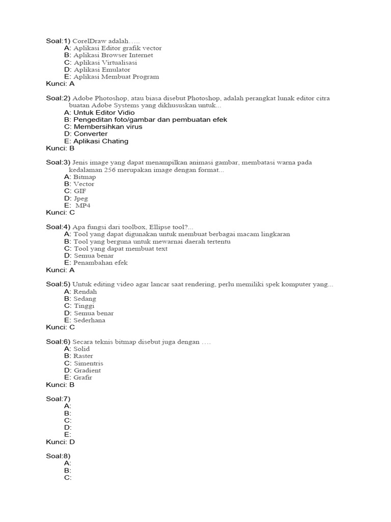 Format Soal CBT | PDF