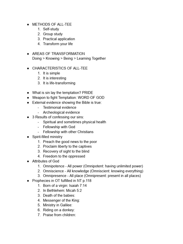 ALL TEE REVIEWER Level 2 PDF Confession Religion Jesus