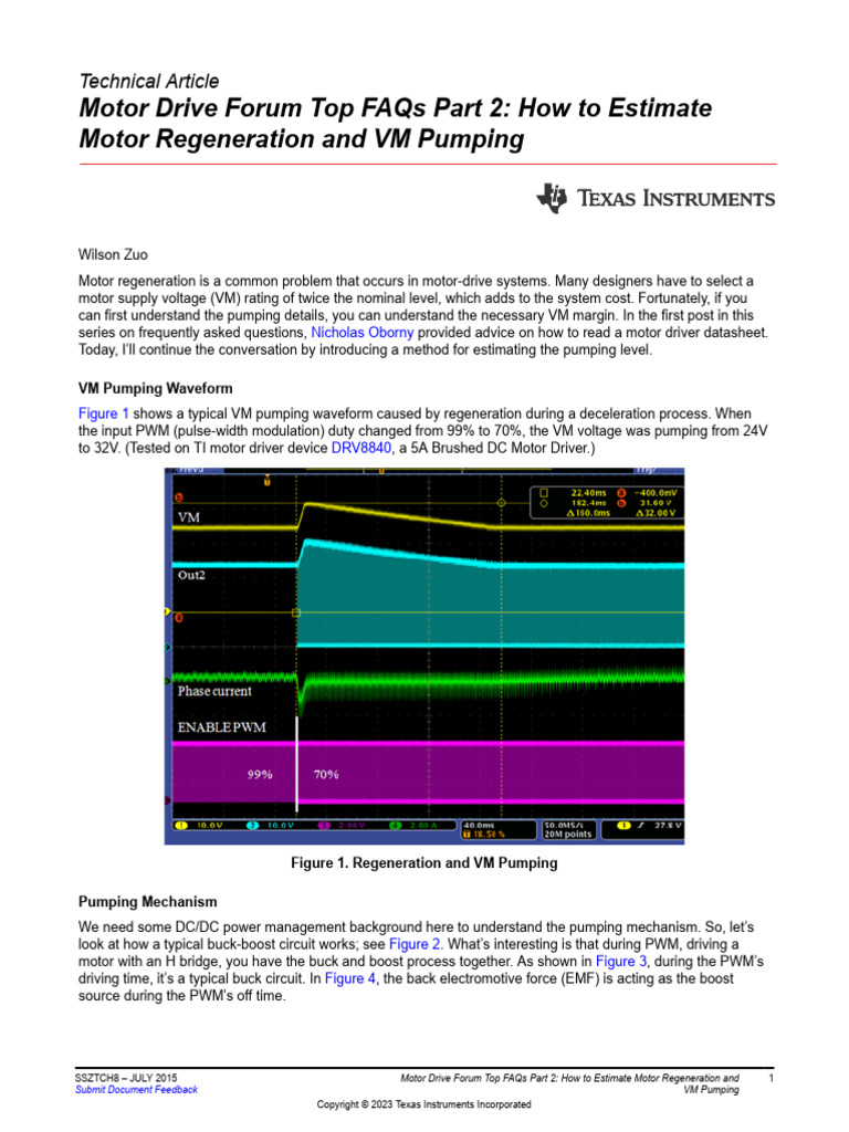 How To Estimate Motor Regeneration and VM Pumping - ssztch8 | PDF ...