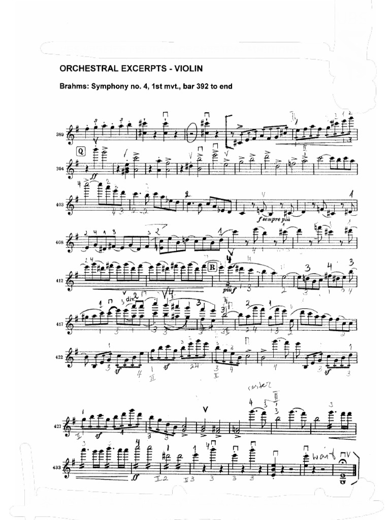 PCYO Violin Excerpts | PDF