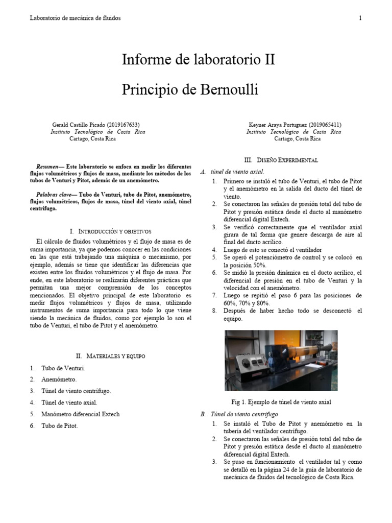 Informe 1 Gerald Castillo Keyner Araya | PDF | Descarga (hidrología) | Herida