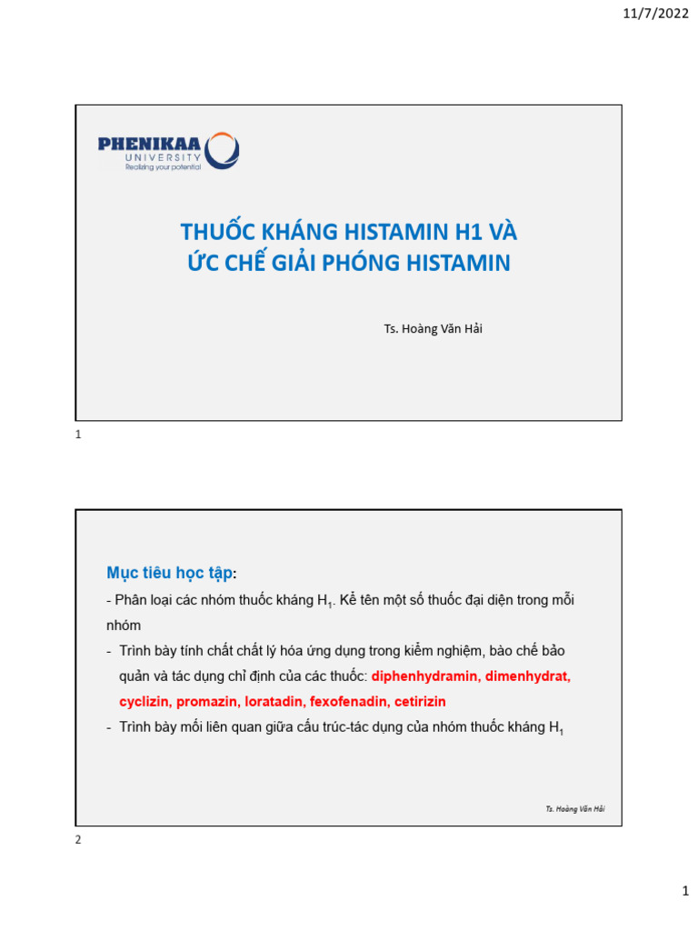 Thuốc kháng histamin H1 HH | PDF