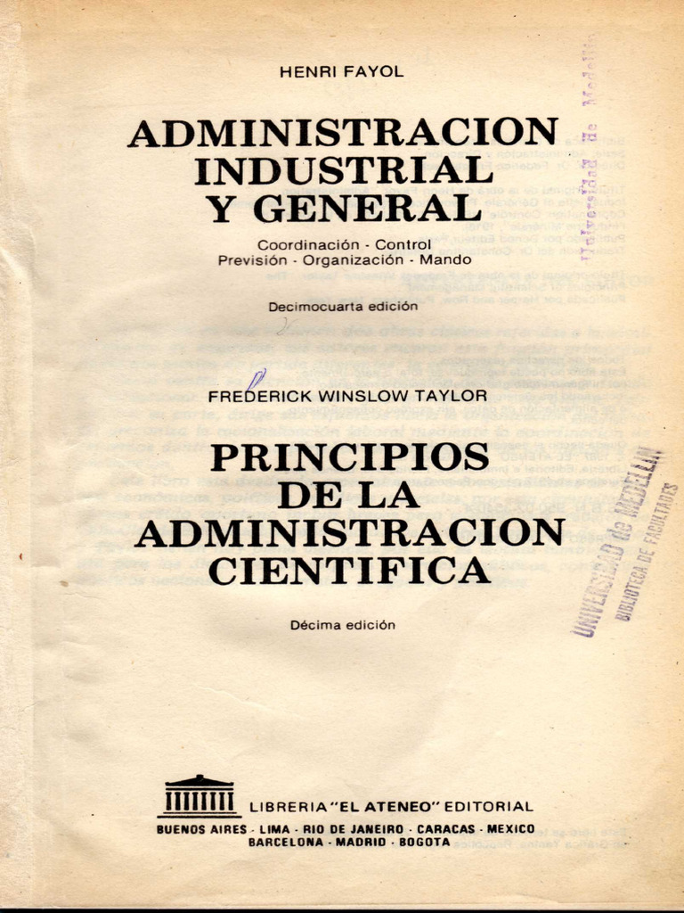 Principios de La Administración Científica - Taylor | PDF