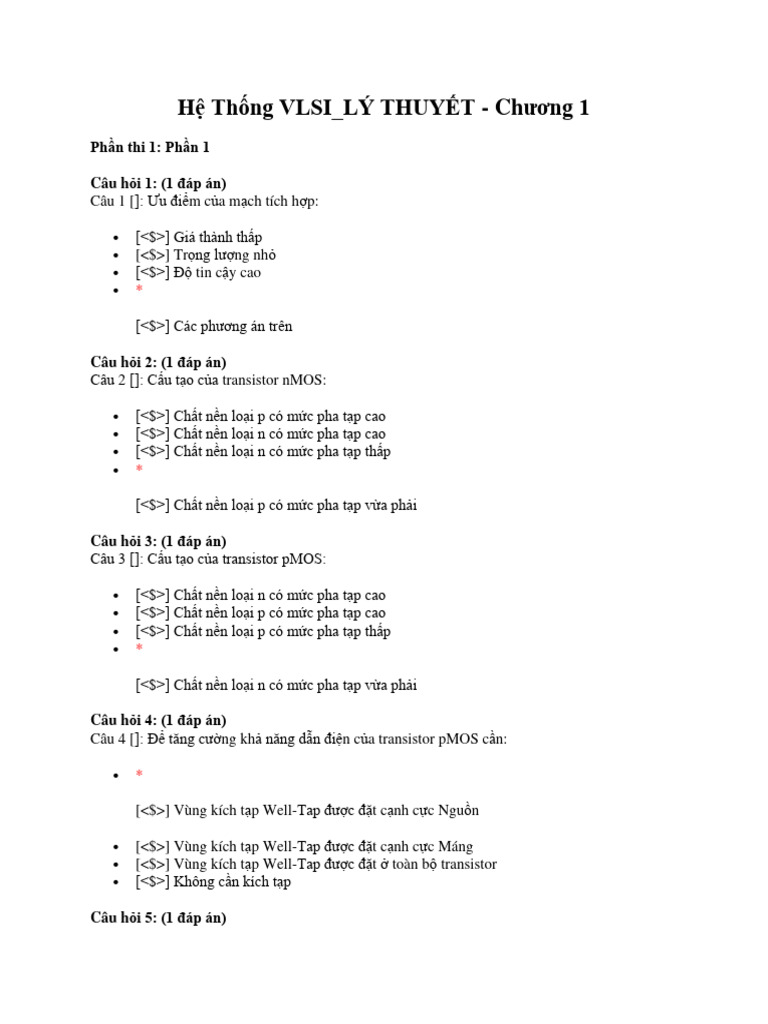 Hệ Thống VLSI | PDF