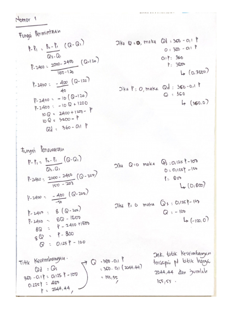 Tugas 2 Matematika Ekonomi - Nabila Alvionika | PDF