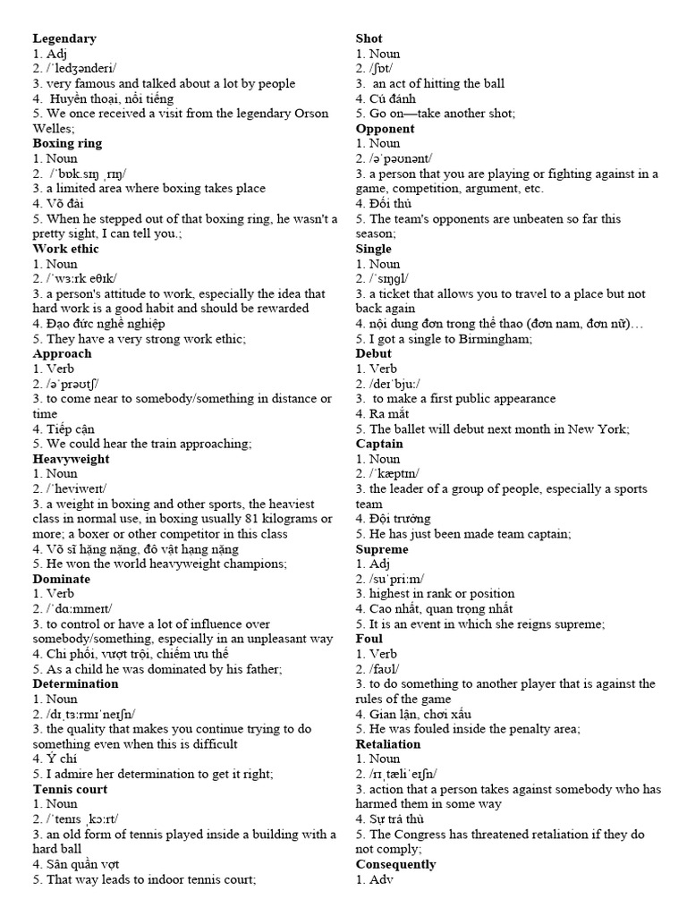 Unit-2 - Vocab | PDF | Archery