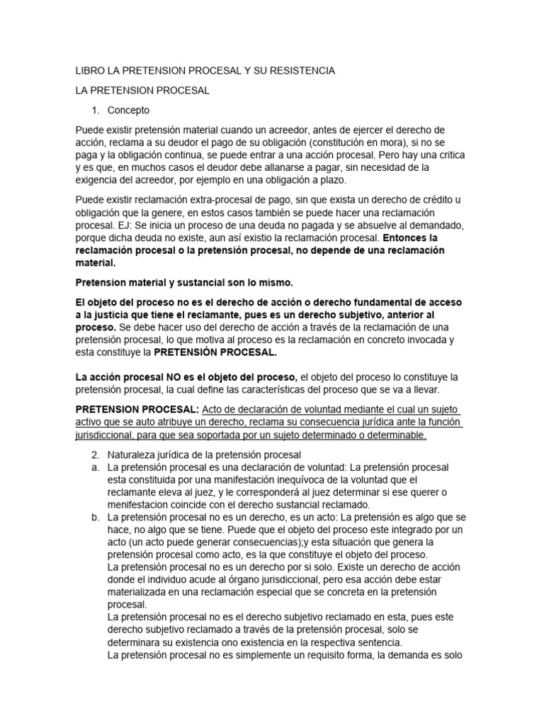 Resumen Libro La Pretension Procesal y Su Resistencia | Descargar ... Resumen Libro La Pretension Procesal y Su Resistencia | Descargar ...