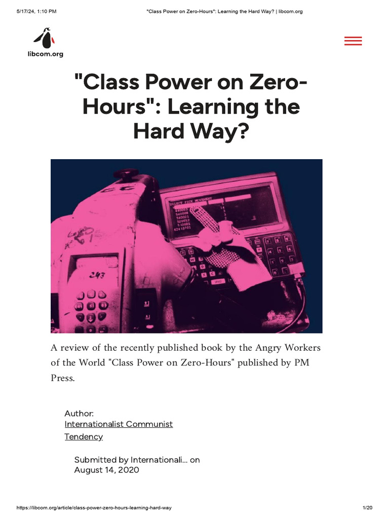 Class Power On Zero-Hours - Learning The Hard Way | PDF | Trade Union ...