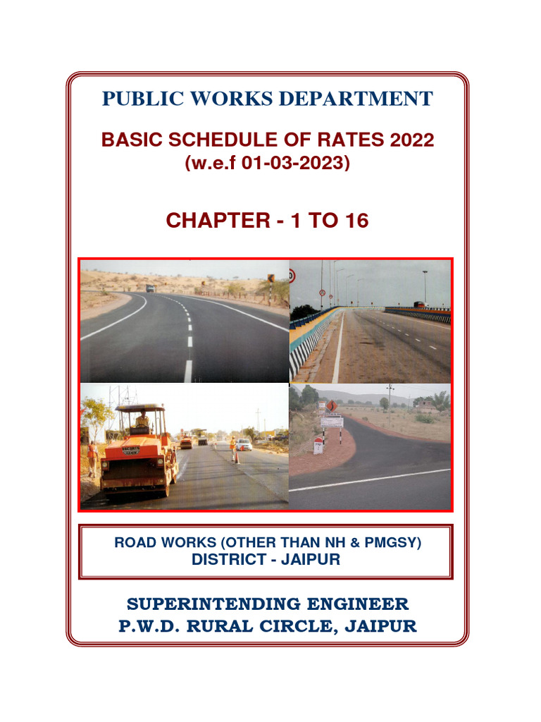 Road BSR 2022 (Wef 01-03-2023) | PDF | Construction Aggregate | Concrete