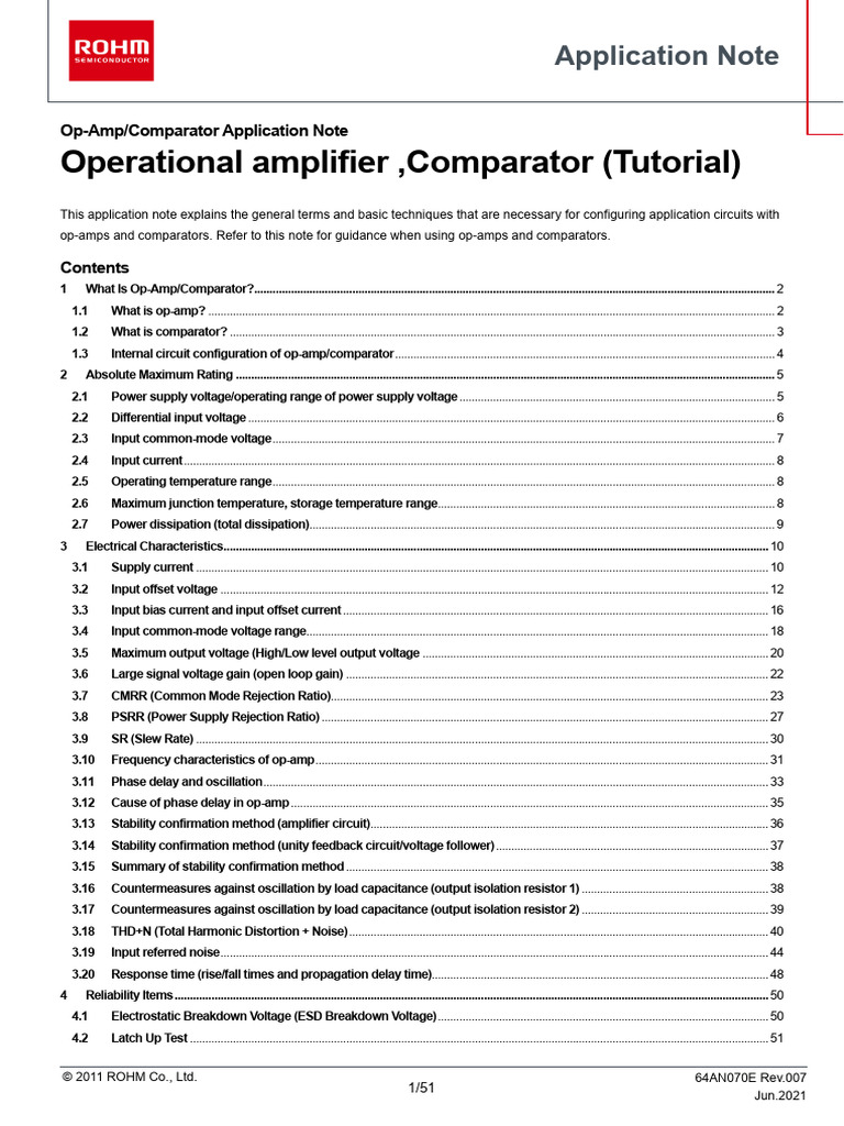Operational Amplifier Comparator Tutorial Pdf Operational