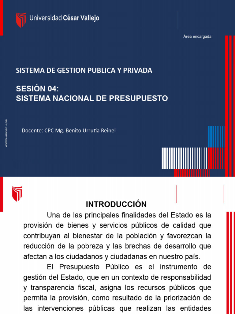 Sesion 4 - Sistema Nacional de Presupuesto | PDF | Presupuesto | Presupuesto del gobierno
