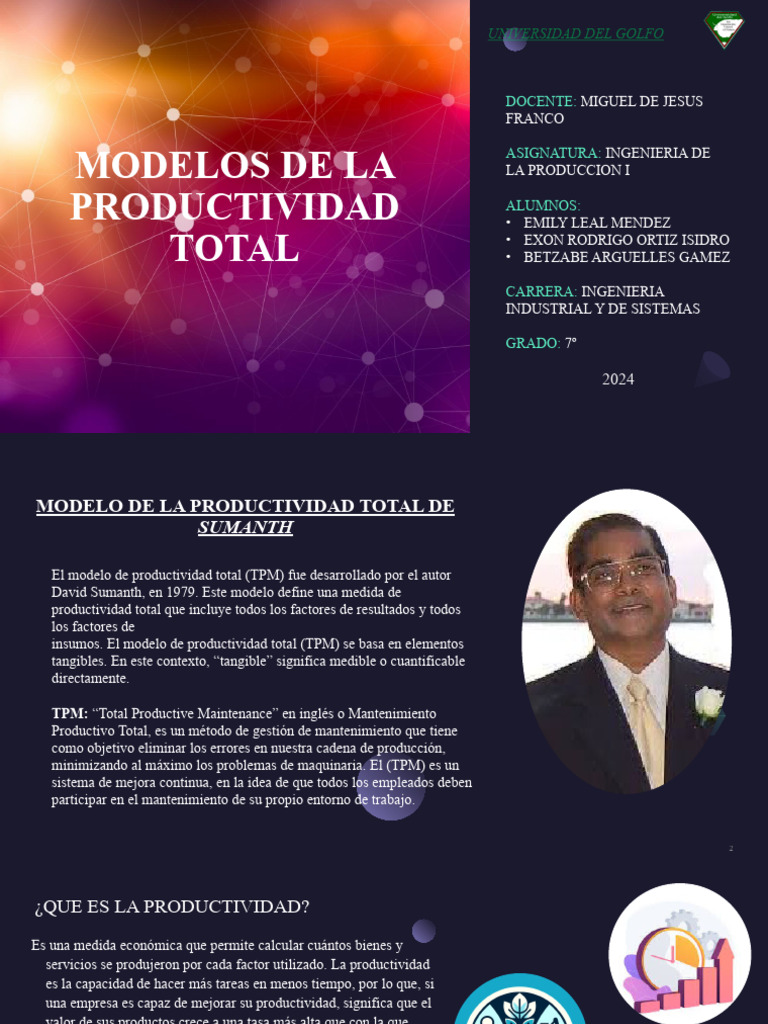 Proyecto Modelos de La Productividad Total | Descargar gratis PDF ...
