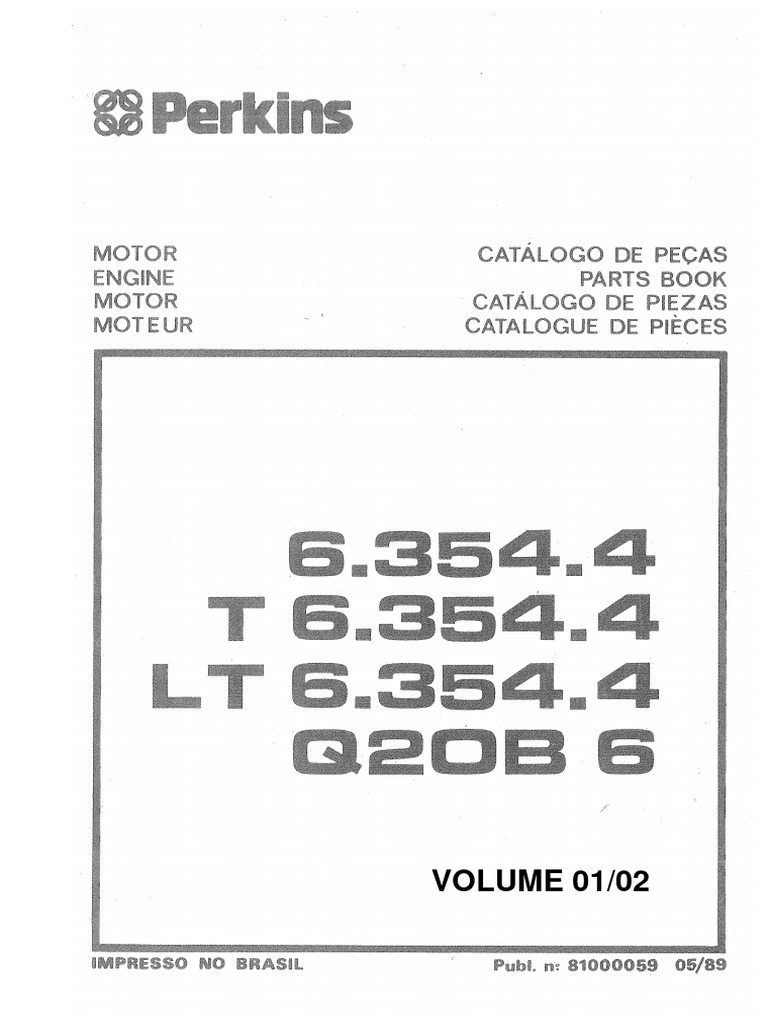 Perkins Catalogo de Pecas Motor 6354 | PDF