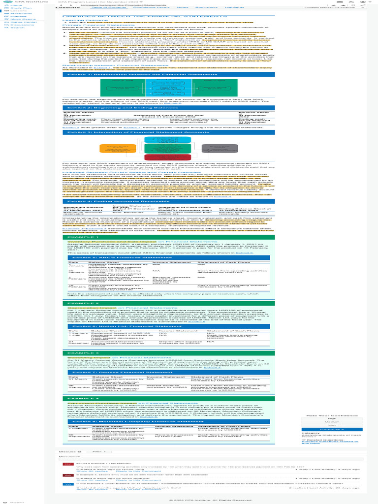 Linkages Between The Financial Statements | PDF | Balance Sheet | Cash ...