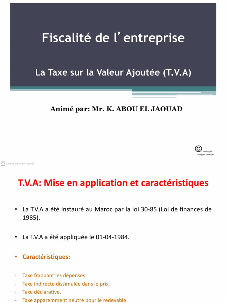 Support Cours de TVA ENCG - 1 | PDF