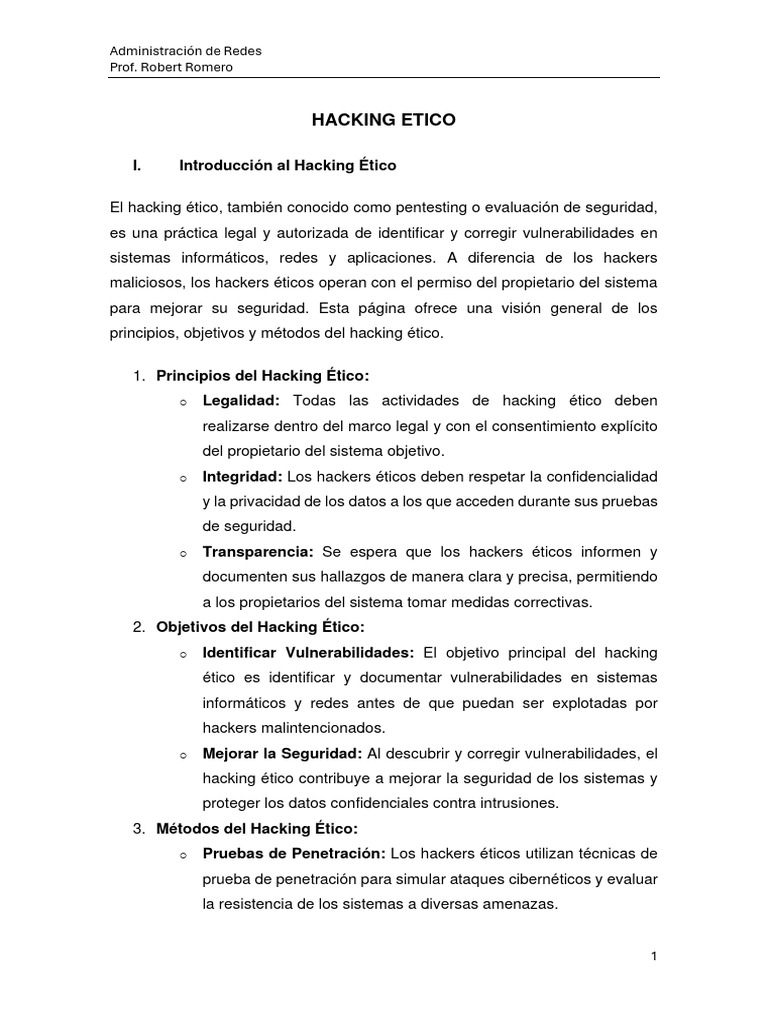 Introducción al Hacking Ético | PDF | Vulnerabilidad (informática) | Hacker de seguridad