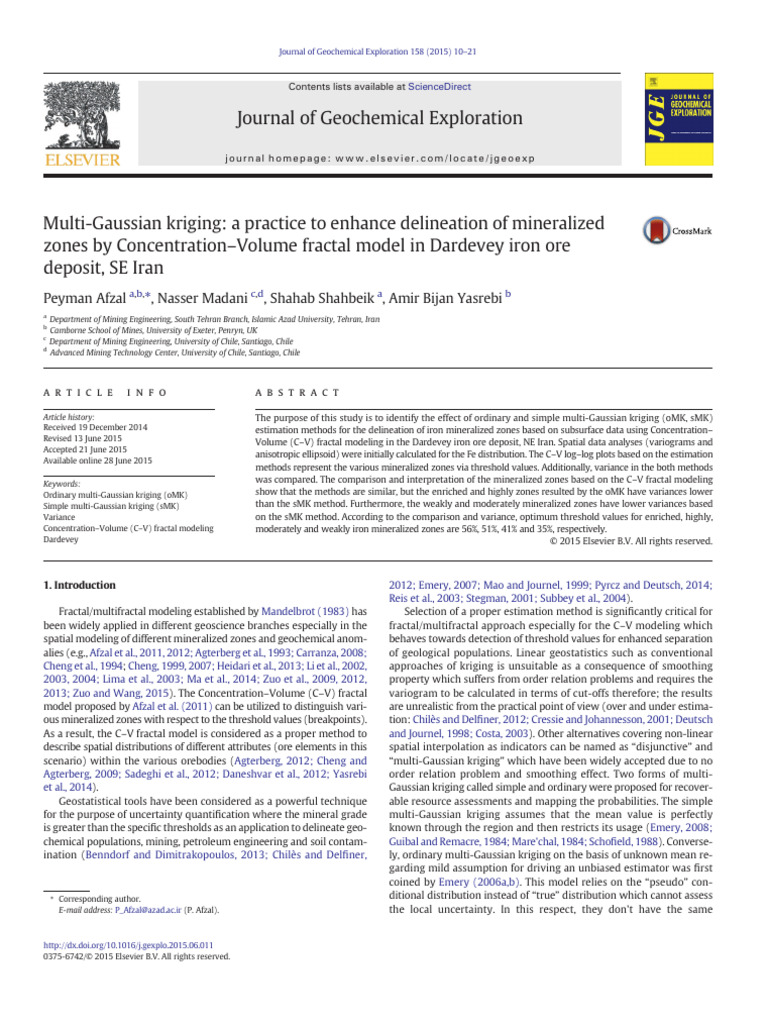 Multi-Gaussian Kriging in Iron Ore Analysis | PDF | Normal Distribution | Applied Mathematics