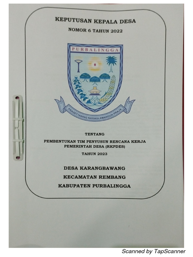 SK Pembentukan Tim Penyusun RKPDes | PDF