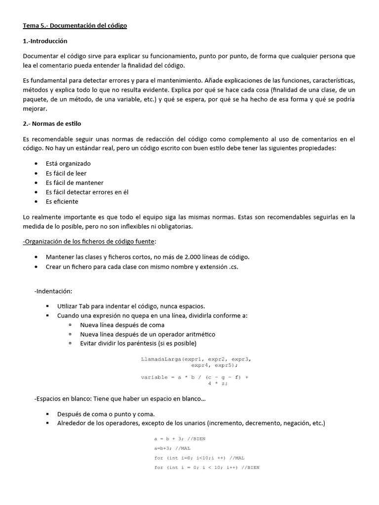 Guía de Documentación de Código | PDF | Xml | Java (lenguaje de programación)
