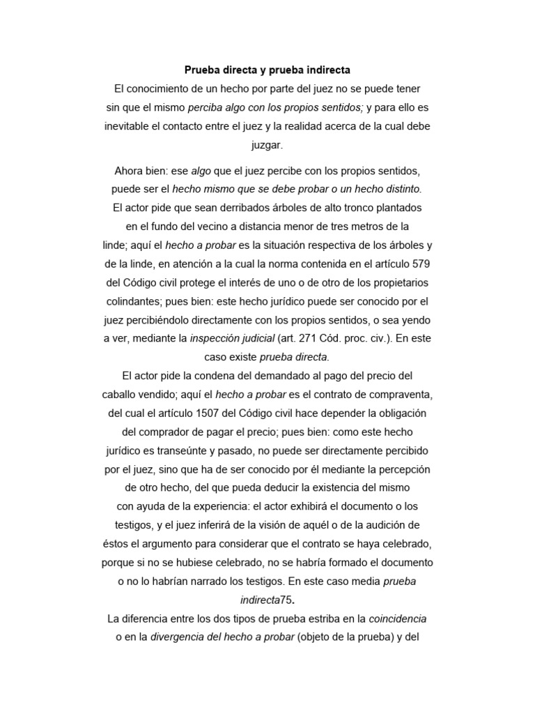 Prueba Directa vs Indirecta | PDF
