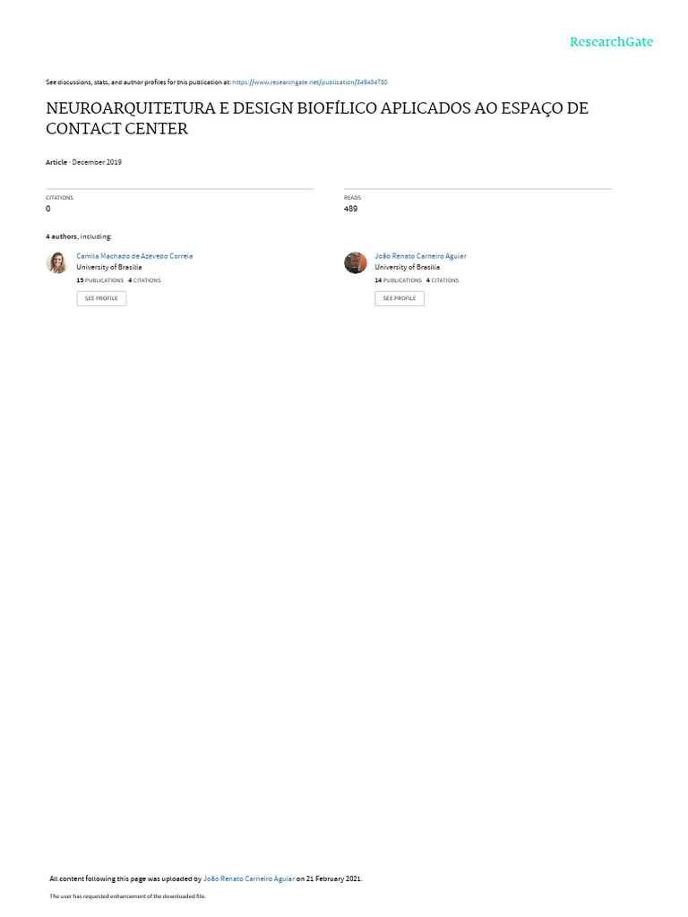 Neuro Arq e Desig Biofi Aplicadis Ao Espaço de Contact Center | PDF ...
