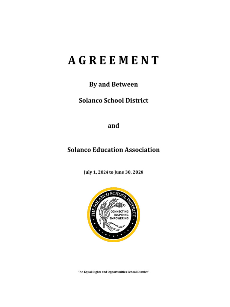 Solanco Cba 2024 28 Pdf Teachers Employment
