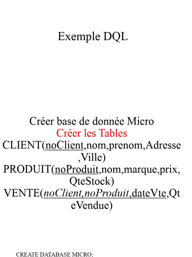 Exemple DQL | PDF | SQL | Bases de données