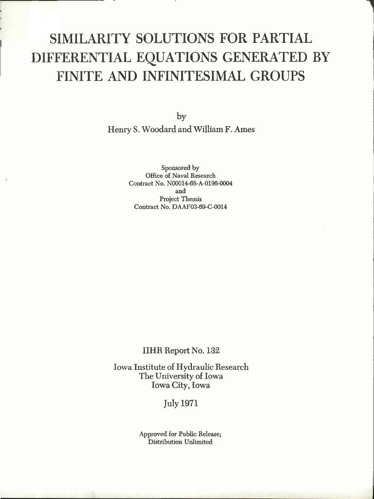 Similarity Solutions For Partial Differential Equations Generated by ...