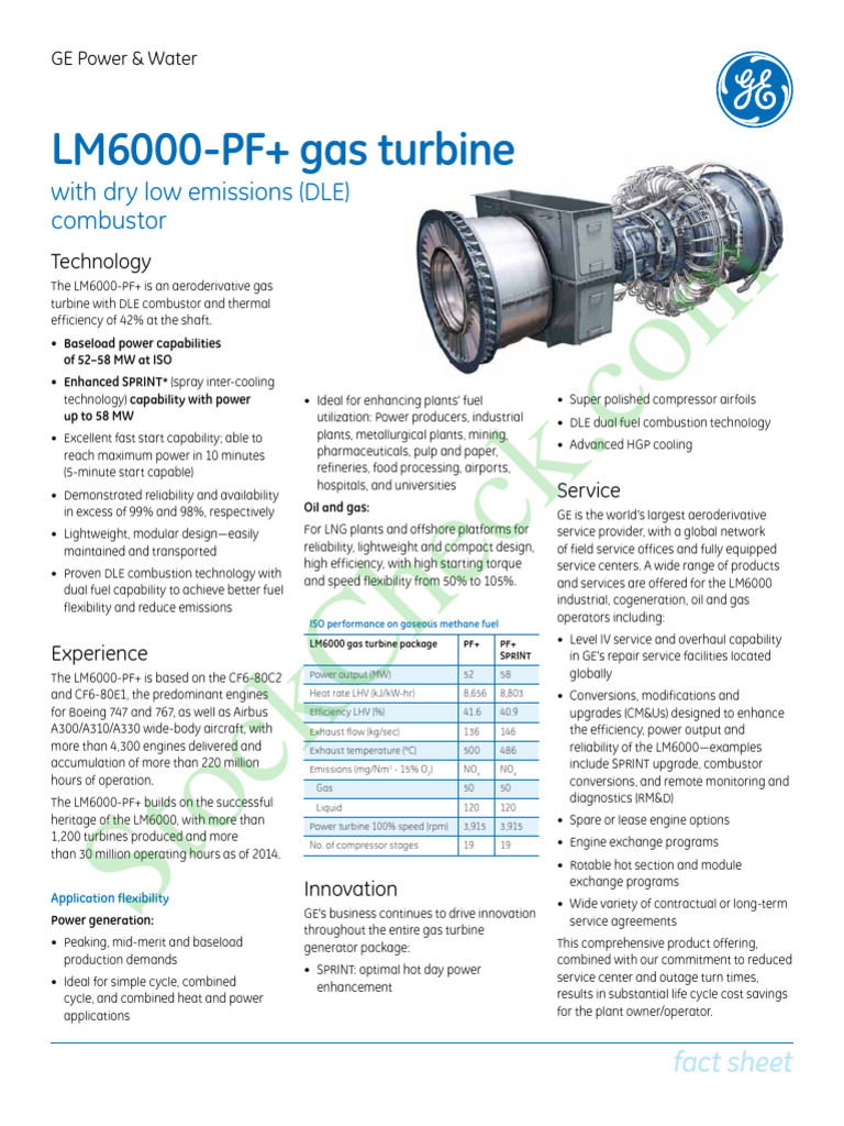 GE Power & Water LM6000-PFplus Gas Turbine Datasheet1xxx 1540752528 ...