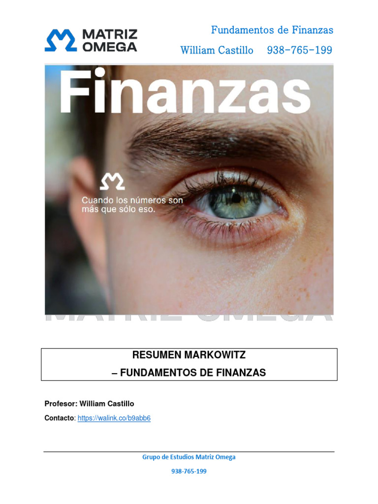 Diversificación y Modelo de Markowitz | PDF | Portafolio (Finanzas)