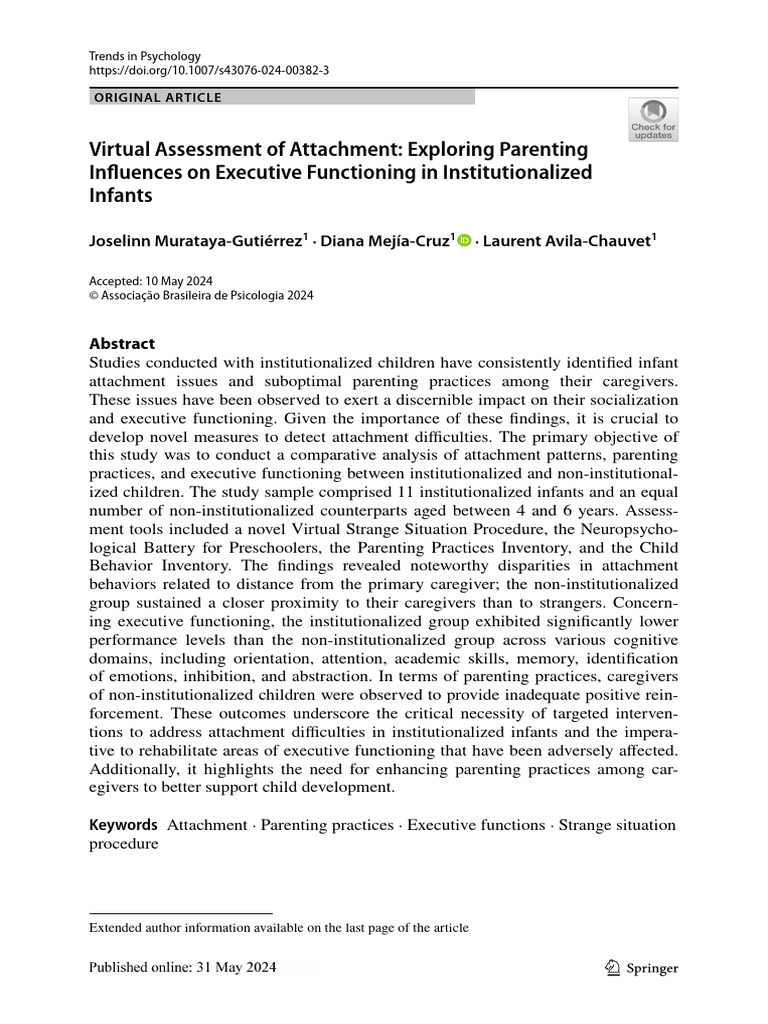 Murataya Et L., 2024 | PDF | Attachment Theory | Parenting
