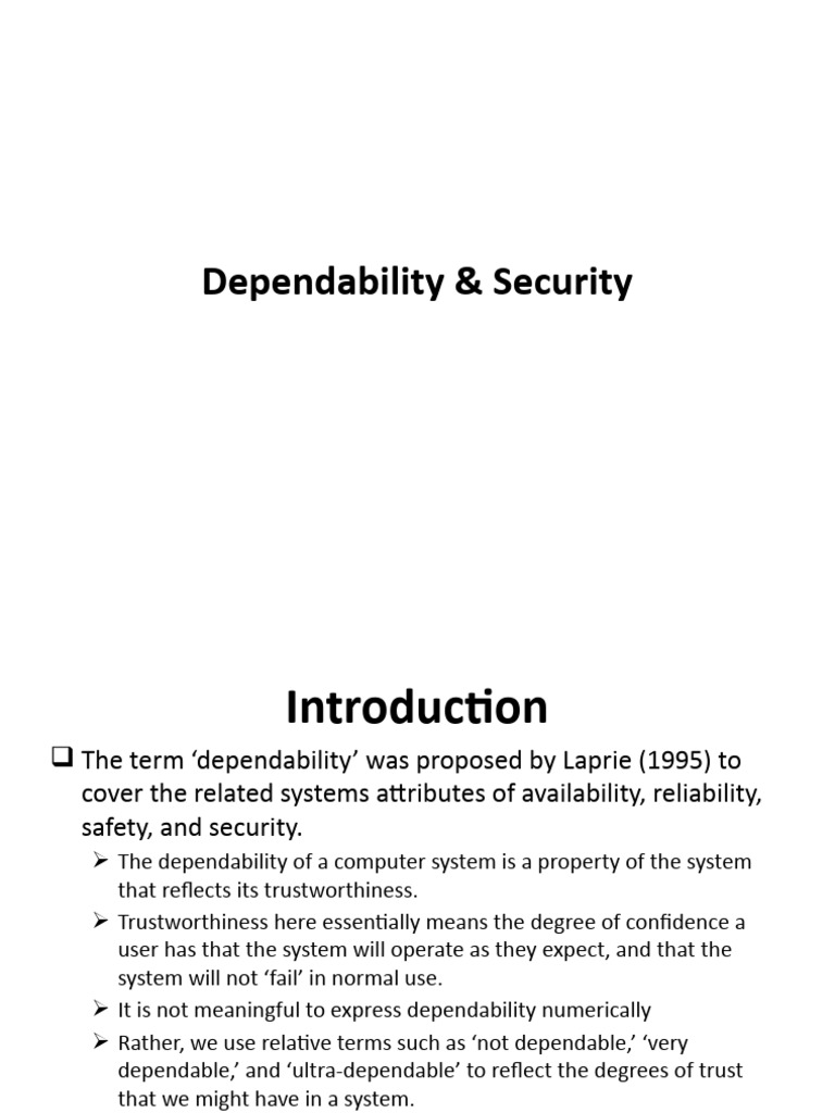 Dependability & Security | PDF | Reliability Engineering | Computer ...