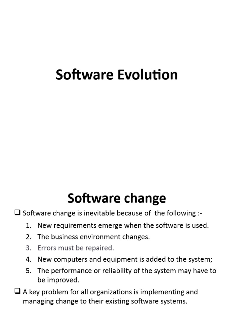 Software Evolution | PDF | Software | System