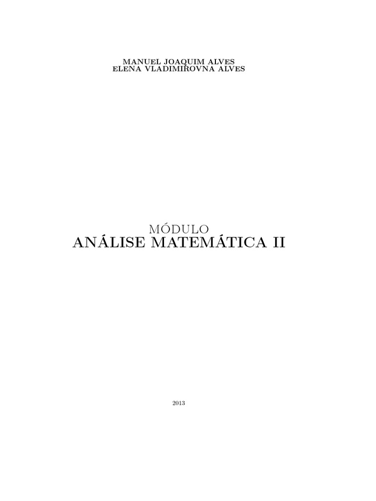 Analise Matematica II | PDF | Matemática | Integrante