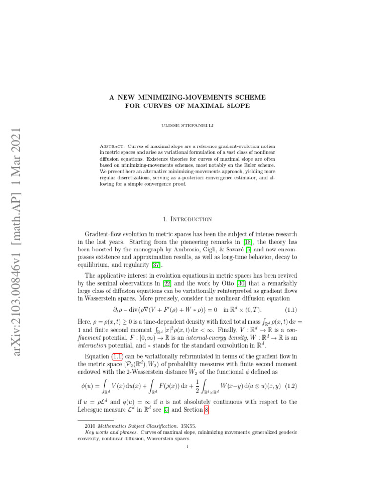 2103 00846 | PDF | Calculus Of Variations | Functions And Mappings