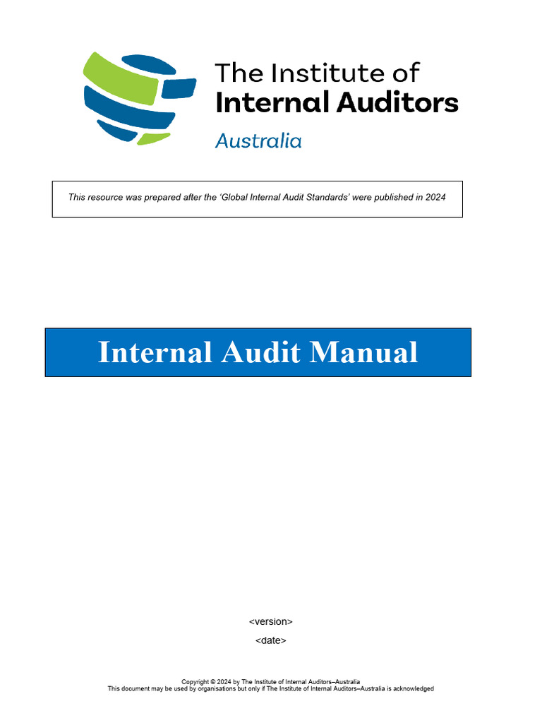 Internal Audit Manual Example 2024 | Download Free PDF | Internal Audit | Audit