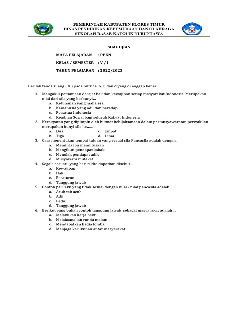 Soal Ujian PPKN | PDF