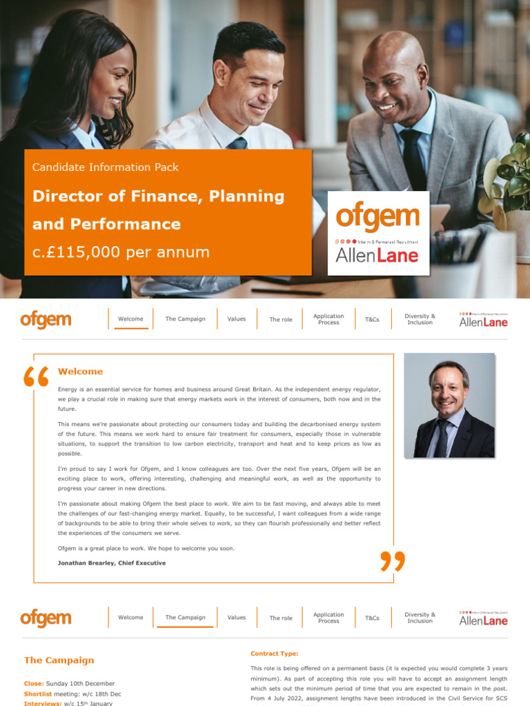 Ofgem, Director FPP - Candidate Pack | PDF | Employment | Recruitment