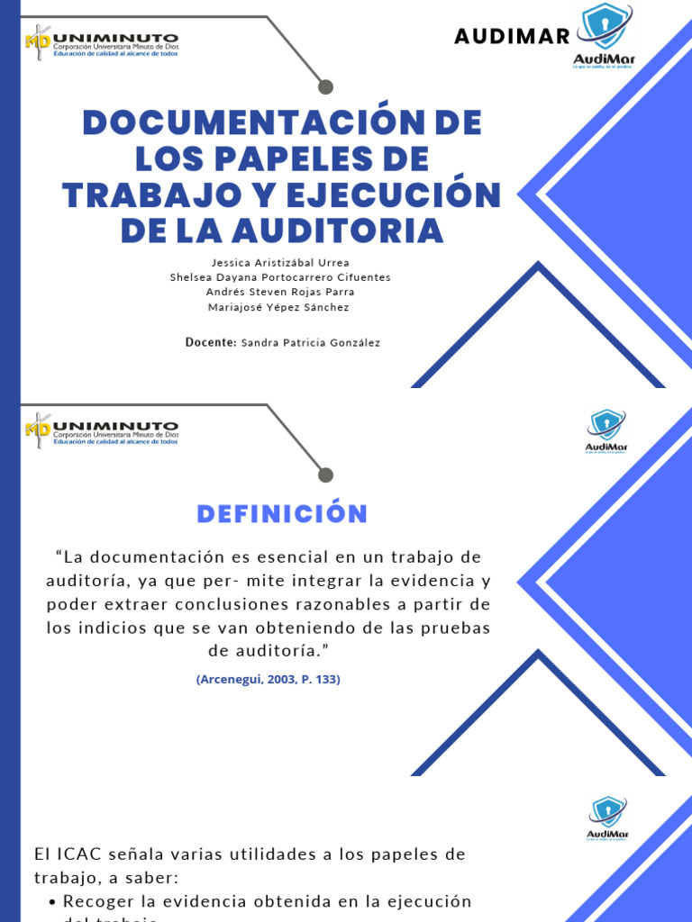 Ejemplos de Documentaciòn de Auditoria - Audimar | PDF | Estudios de ...