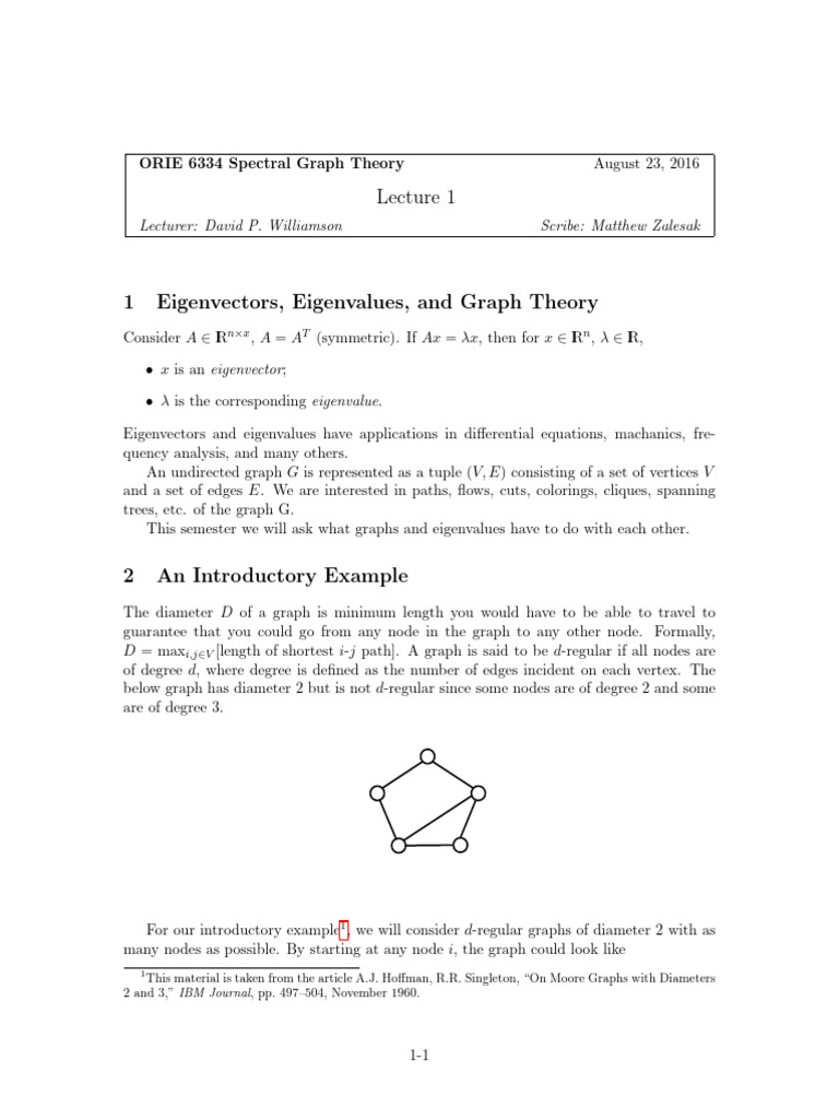 Lecture 1 | Download Free PDF | Eigenvalues And Eigenvectors | Mathematical Relations