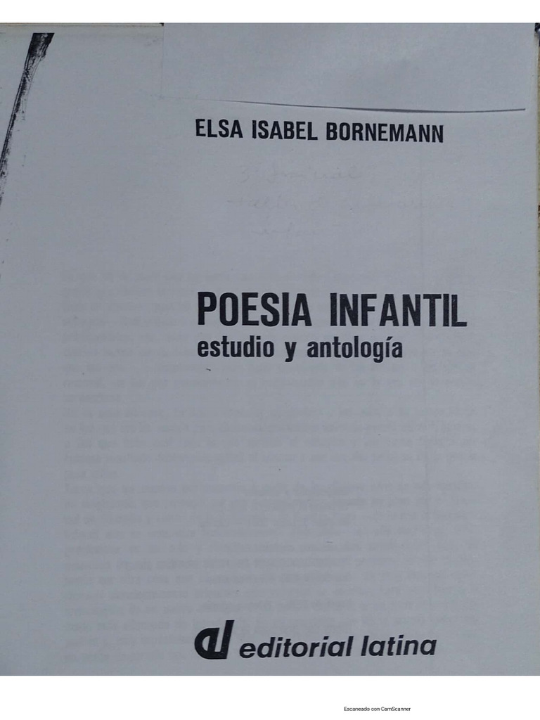 POESIA INFANTIL - Estudio y Antologia - ELSA ISABEL BORNEMANN 1 | PDF