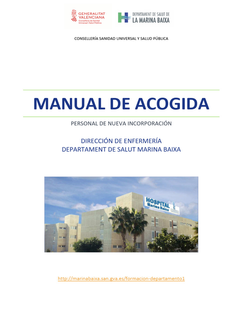 MANUAL ACOGIDA EDICION 30 Junio 2021 (Mirar Pag. 9 para Orion) | PDF | Hospital | Enfermería