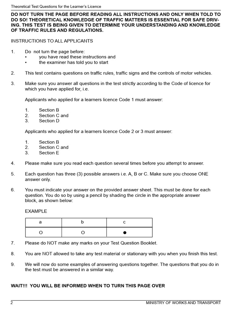 Test Paper B PDF | Download Free PDF | Motorcycle | Traffic