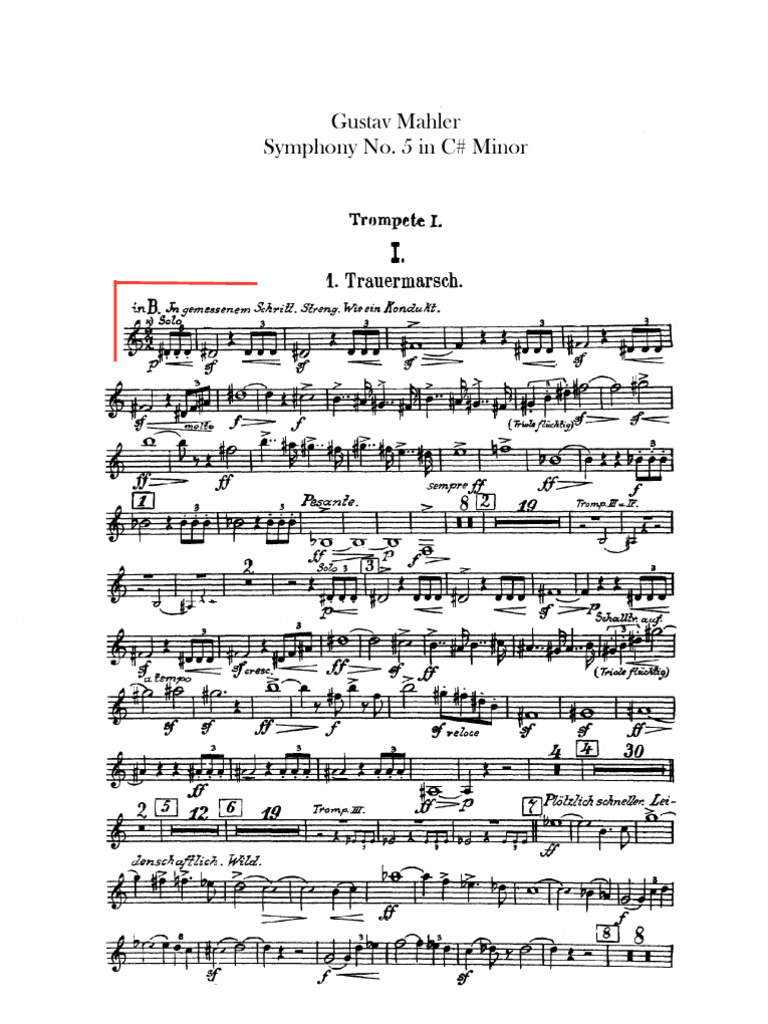 06 MAHLER, G - Sinfonia Nº5 - Trompete 1 | PDF